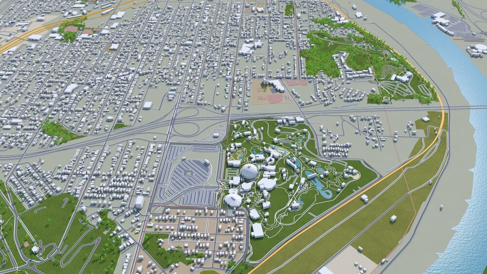 Omaha City Nebraska Usa 75Km 3D model - Download City on 3DModels.org
