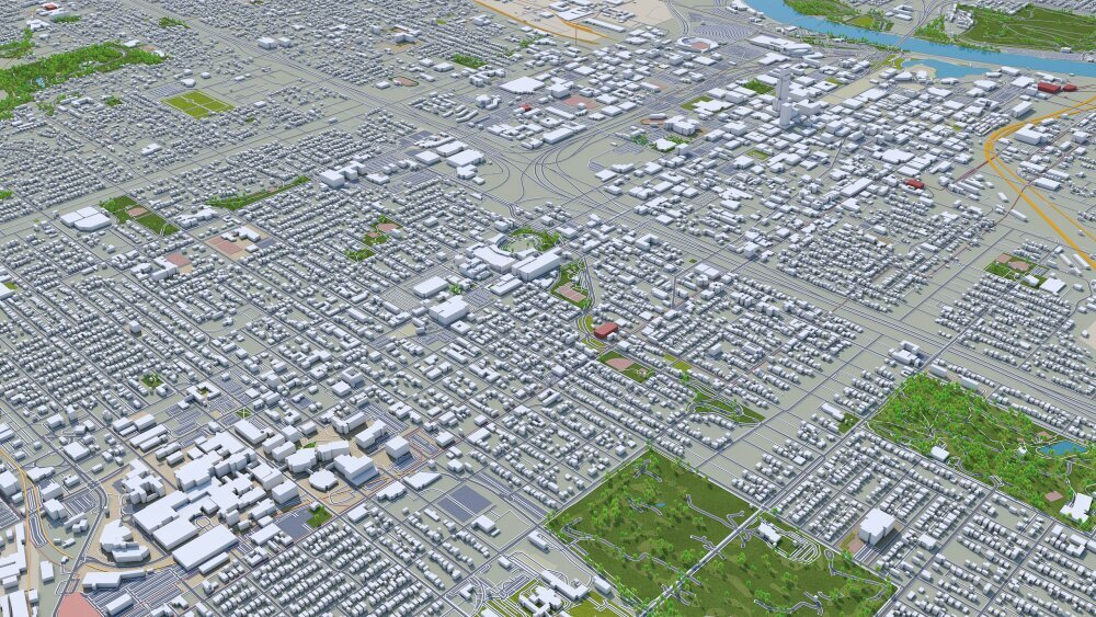 Ciudad de Omaha Nebraska Usa 75Km Modelo 3D - Descargar Ciudad on ...