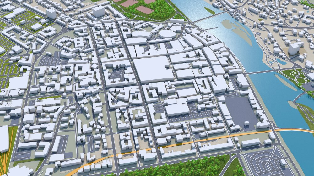 Perth City UK 20km 3D model - Download City on 3DModels.org