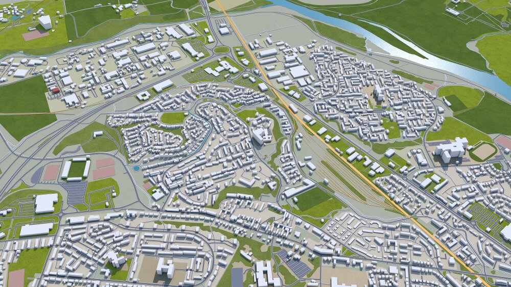Perth City UK 20km 3D model - Download City on 3DModels.org