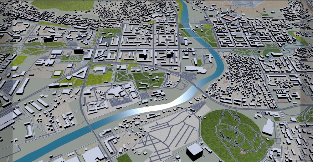 Podgorica Montenegro 30km AI 3D model - Download City on 3DModels.org