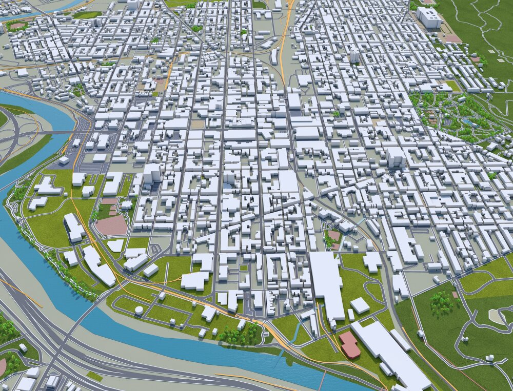 Reading Pennsylvania Usa 30km 3D model - Download City on 3DModels.org