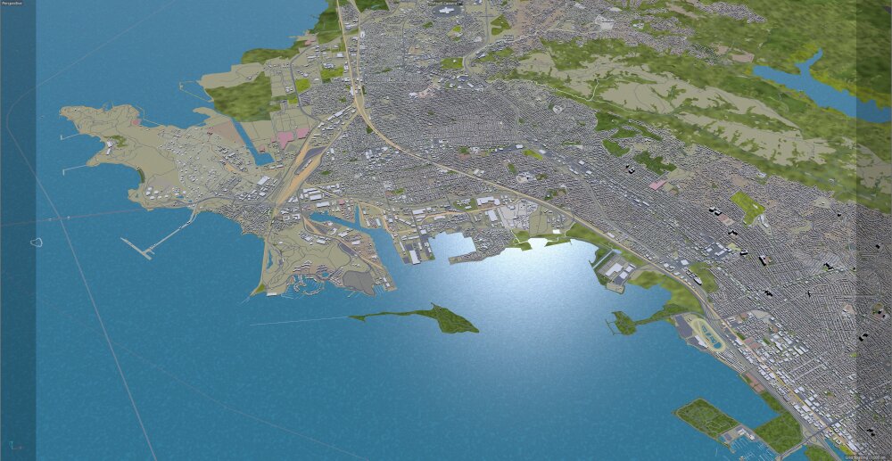 Richmond California Usa 25km 3D model - Download City on 3DModels.org