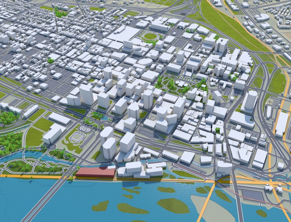 Richmond Virginia Usa 40km 3D model - Download City on 3DModels.org