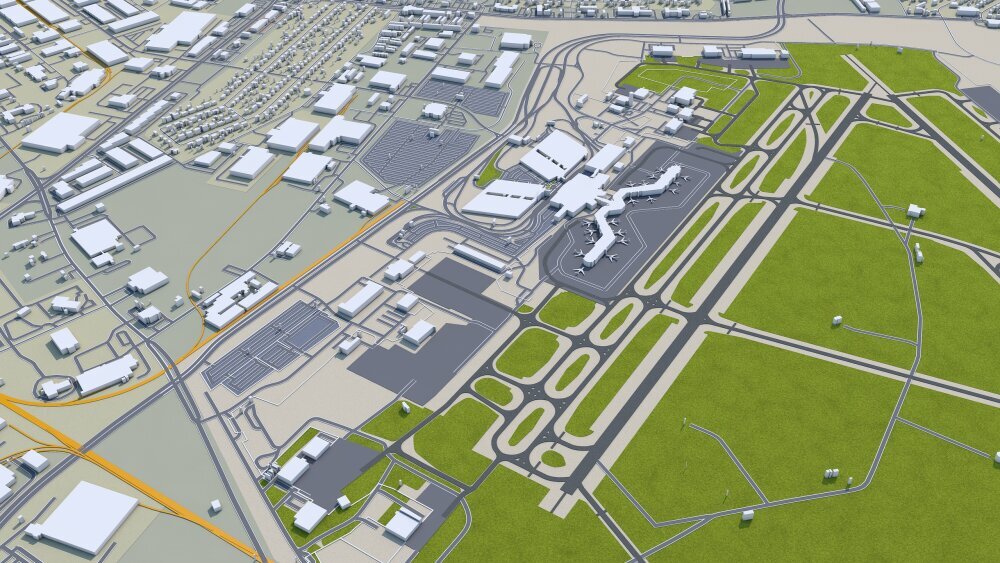 Richmond Virginia Usa 40km 3D model - Download City on 3DModels.org