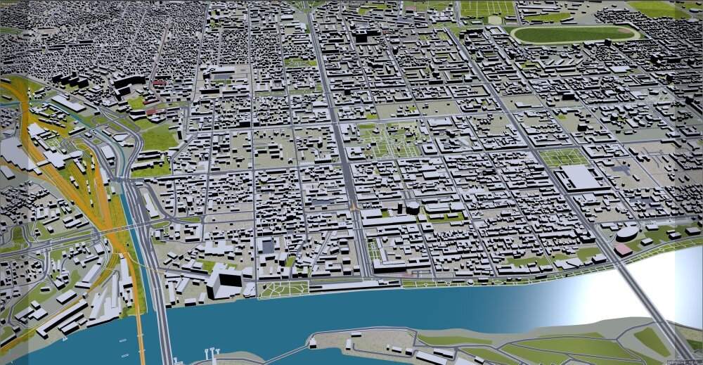 Rostov-on-don Russia 60km 3D model - Download City on 3DModels.org