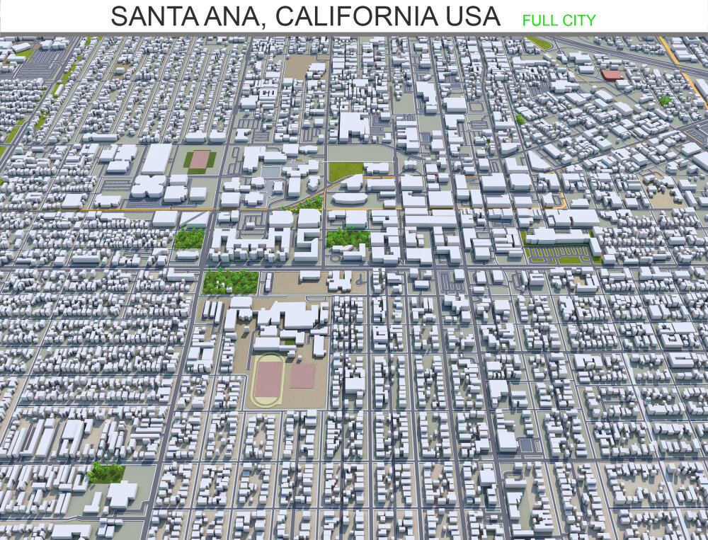 Santa Ana California Estados Unidos 20km Modelo 3D - Descargar Ciudad ...