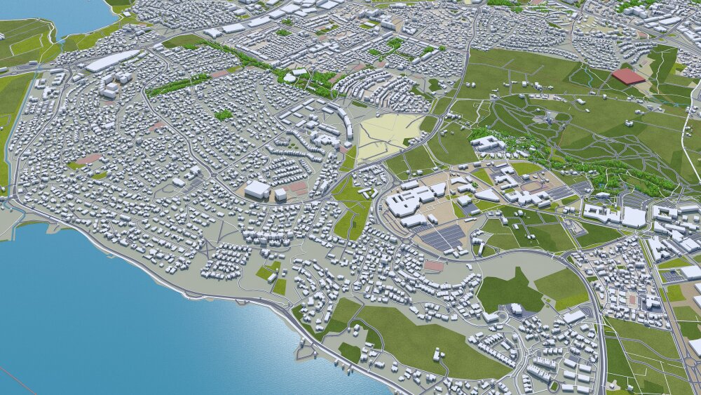 Stavanger Norway 30km 3D model - Download City on 3DModels.org