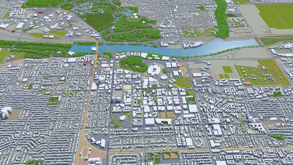 Tempe Arizona Usa 20km 3D model - Download City on 3DModels.org