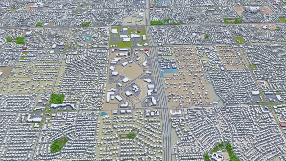 Tempe Arizona Usa 20km 3D model - Download City on 3DModels.org