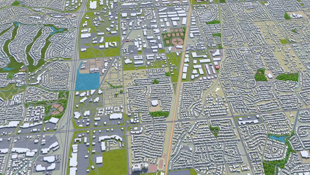 Tempe Arizona Usa 20km 3D model - Download City on 3DModels.org
