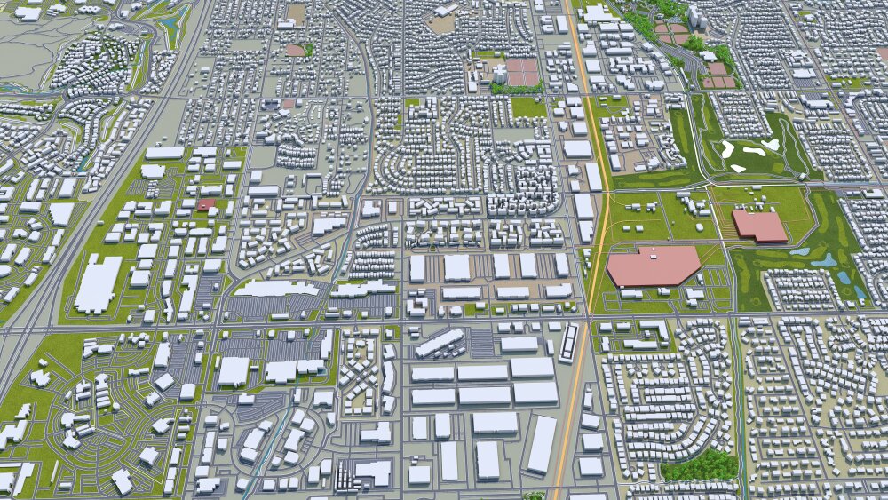 Tempe Arizona Usa 20km 3D model - Download City on 3DModels.org