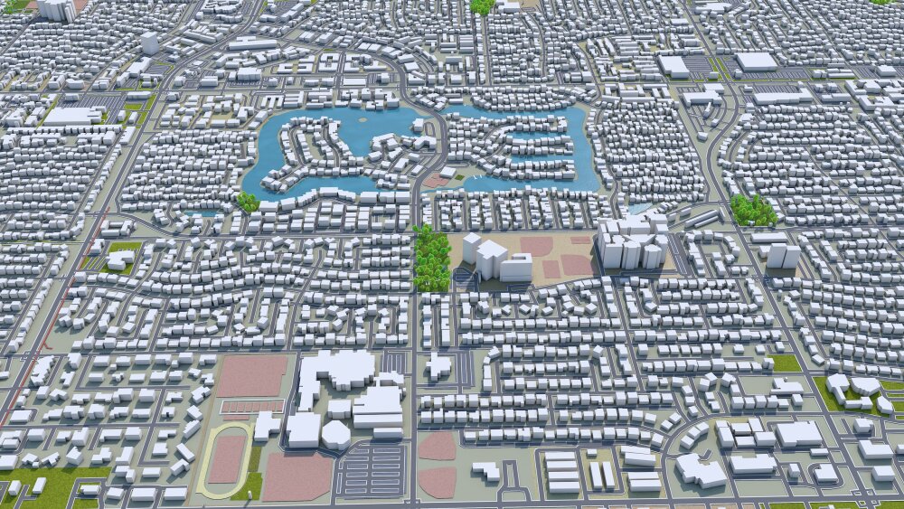 Tempe Arizona Usa 20km Modèle 3D - Télécharger Villes on 3DModels.org