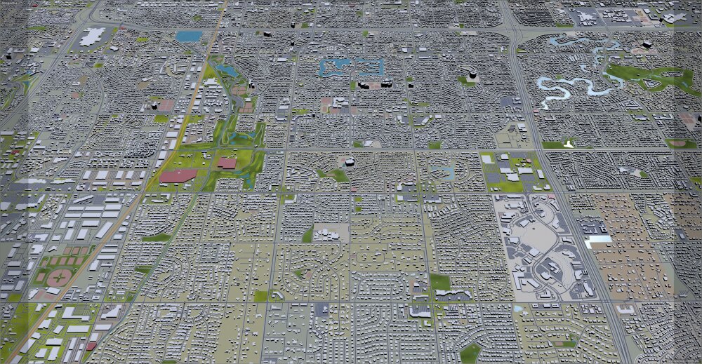 Tempe Arizona Usa 20km 3D model - Download City on 3DModels.org
