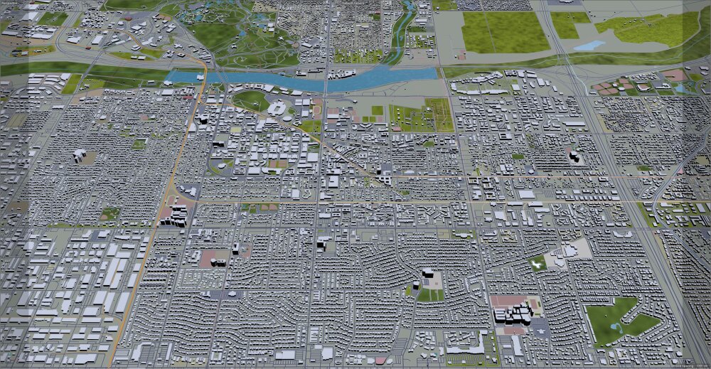 Tempe Arizona Usa 20km 3D model - Download City on 3DModels.org