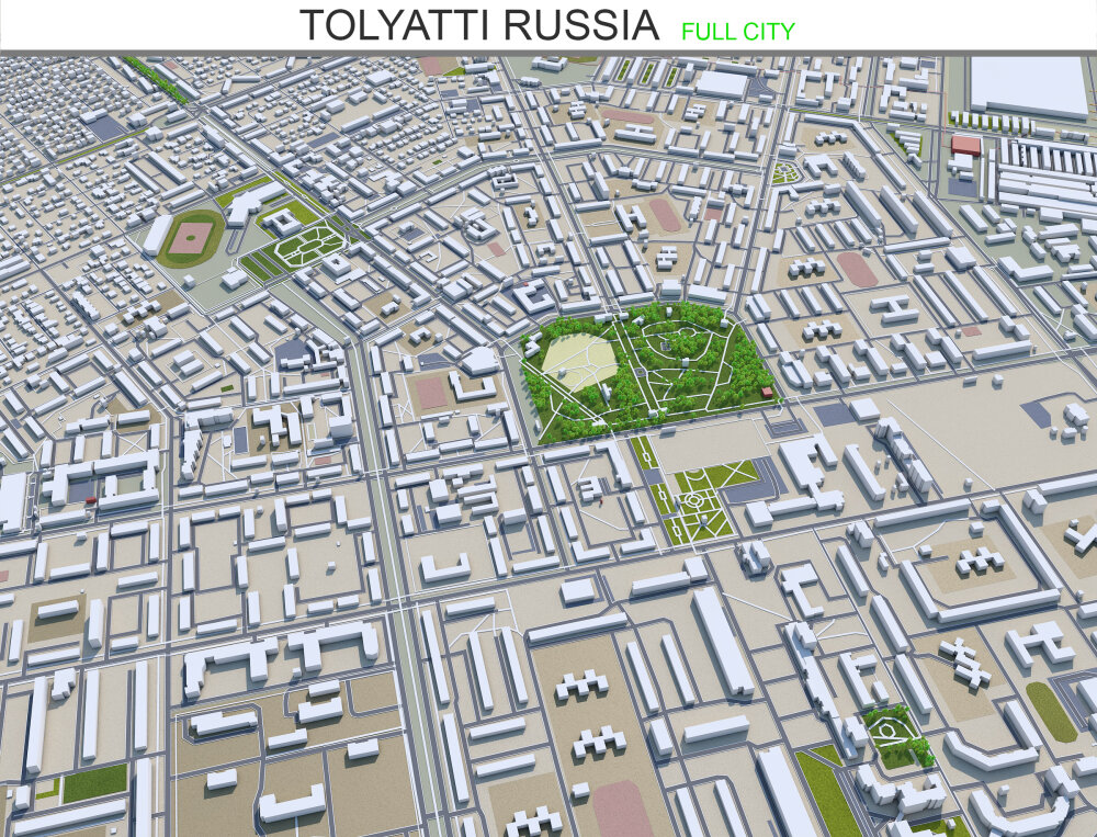 Tolyatti Russia 60km 3D model - Download City on 3DModels.org