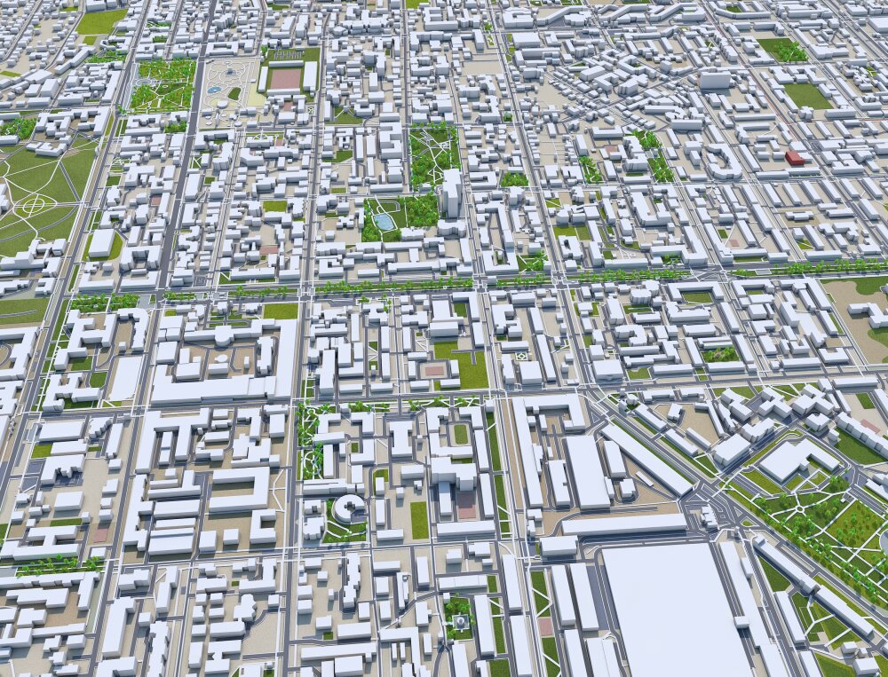 Tomsk Russia 60km 3D model - Download City on 3DModels.org