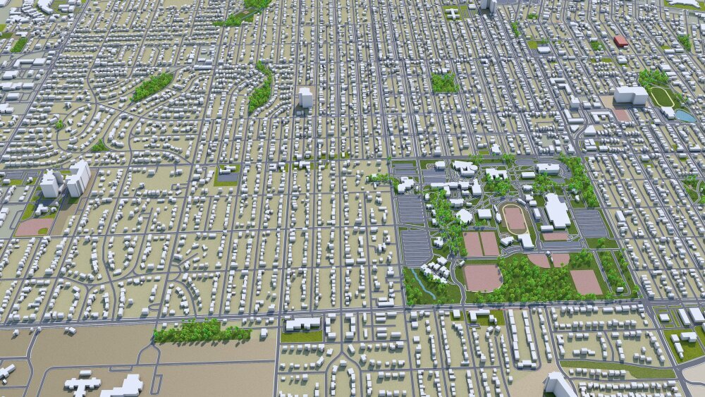 Topeka Kansas Usa 30km 3D model - Download City on 3DModels.org