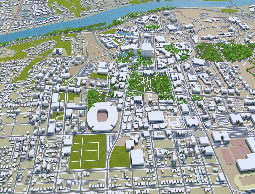 Tuscaloosa Alabama Usa 50km Modelo 3D - Descargar Ciudad on 3DModels.org
