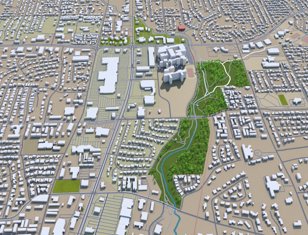 Tyler Texas Usa 35km 3D model - Download City on 3DModels.org
