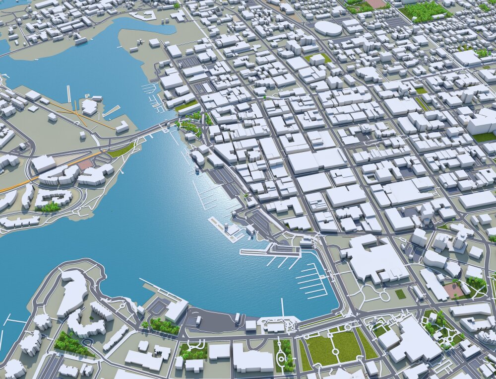 Victoria Canada 30km 3D model - Download City on 3DModels.org