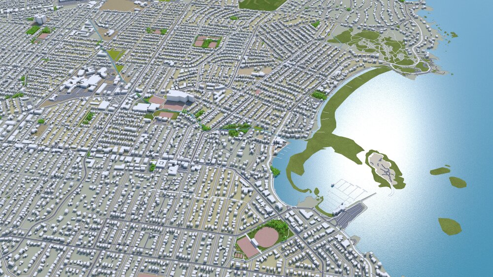 Victoria Canada 30km 3D model - Download City on 3DModels.org