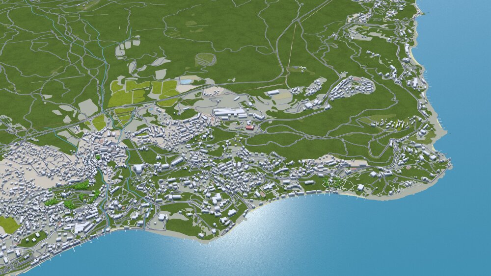 Yalta Crimean Peninsula 30km 3D model - Download City on 3DModels.org