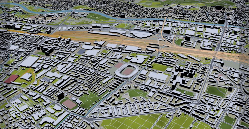 Zurich Switzerland 30km 3D model - Download City on 3DModels.org