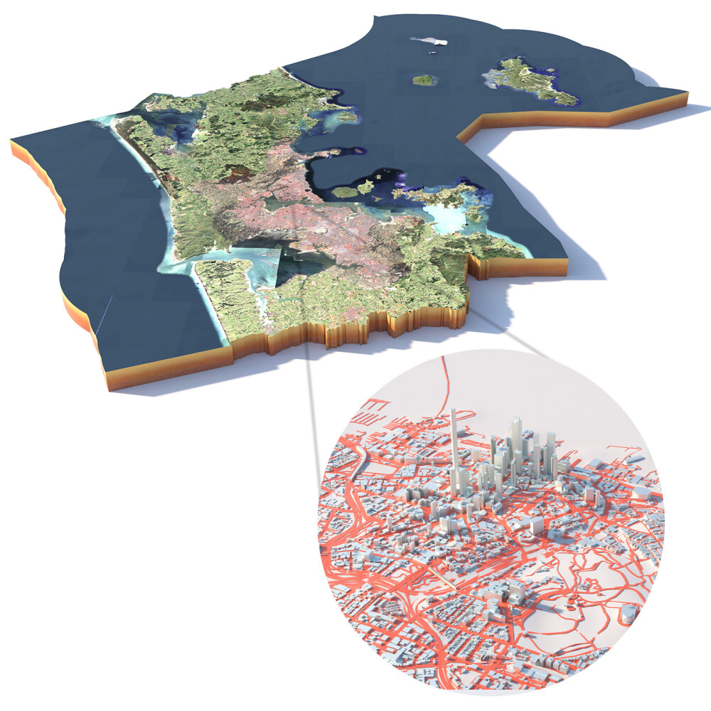 Auckland City in New Zealand 3D model - Download City on 3DModels.org