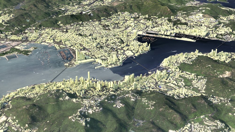 Ville de Hong Kong en Chine Modèle 3D - Télécharger Villes on 3DModels.org