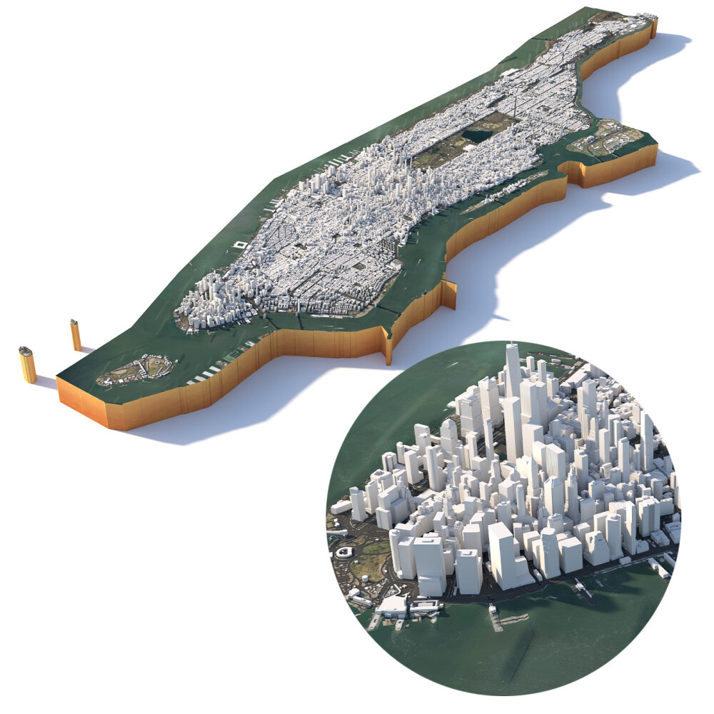 Manhattan in New York Usa 3D model - Download City on 3DModels.org