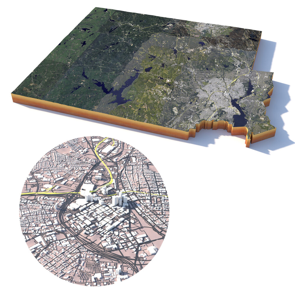 Providence and Pawtucket Rhode Island Usa 3D model - Download City on ...