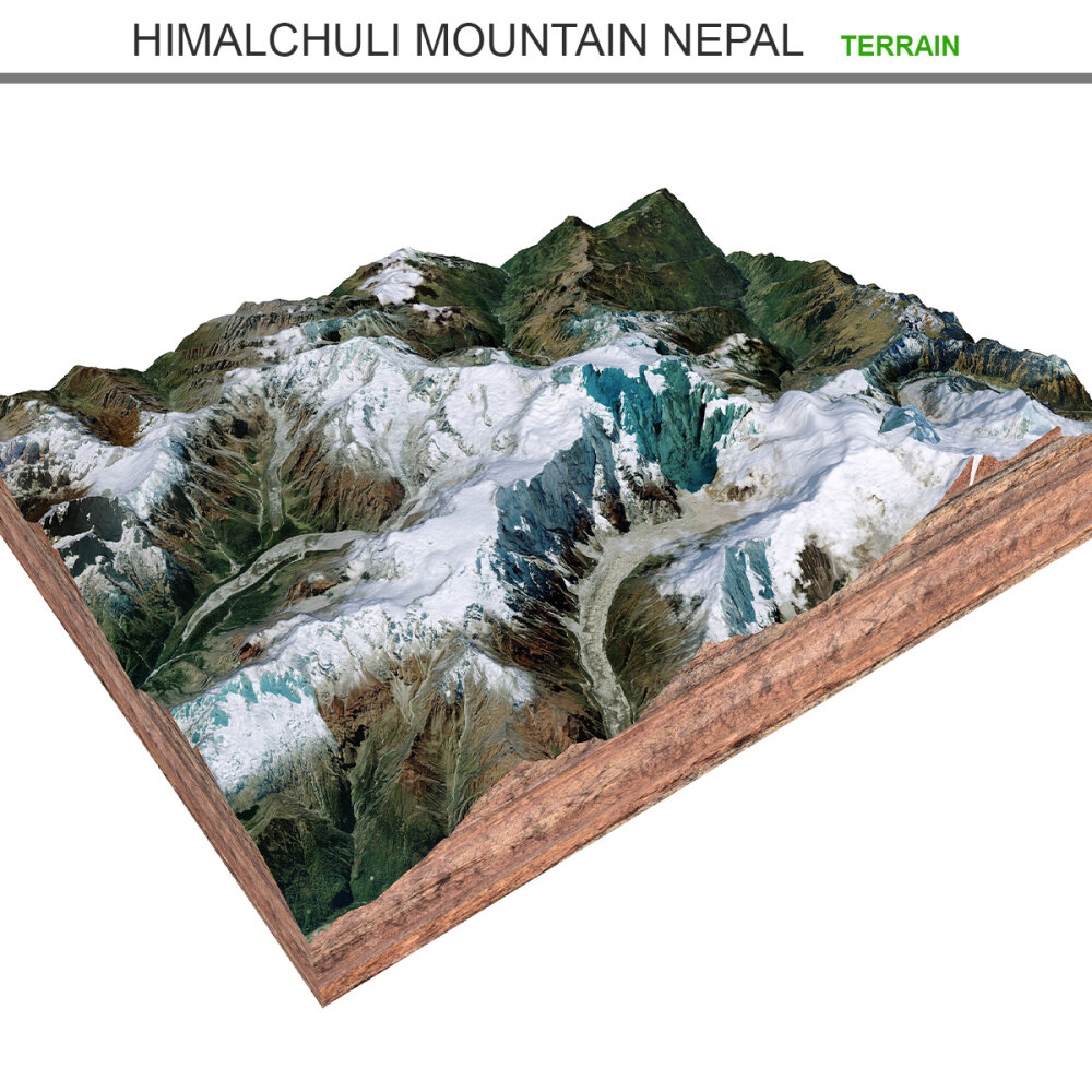 Himalchuli Mountain Nepal 3D model - Download Landscapes on 3DModels.org
