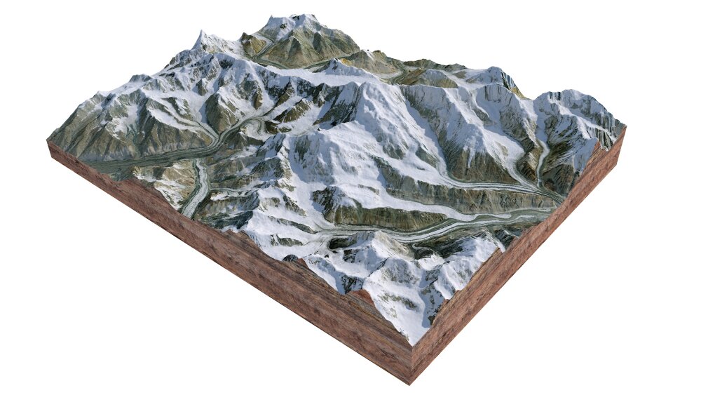 Ismoil Somoni Peak Mountain Tajikistan 3D model - Download Landscapes ...