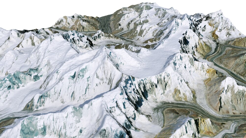 Ismoil Somoni Peak Mountain Tajikistan 3D model - Download Landscapes ...