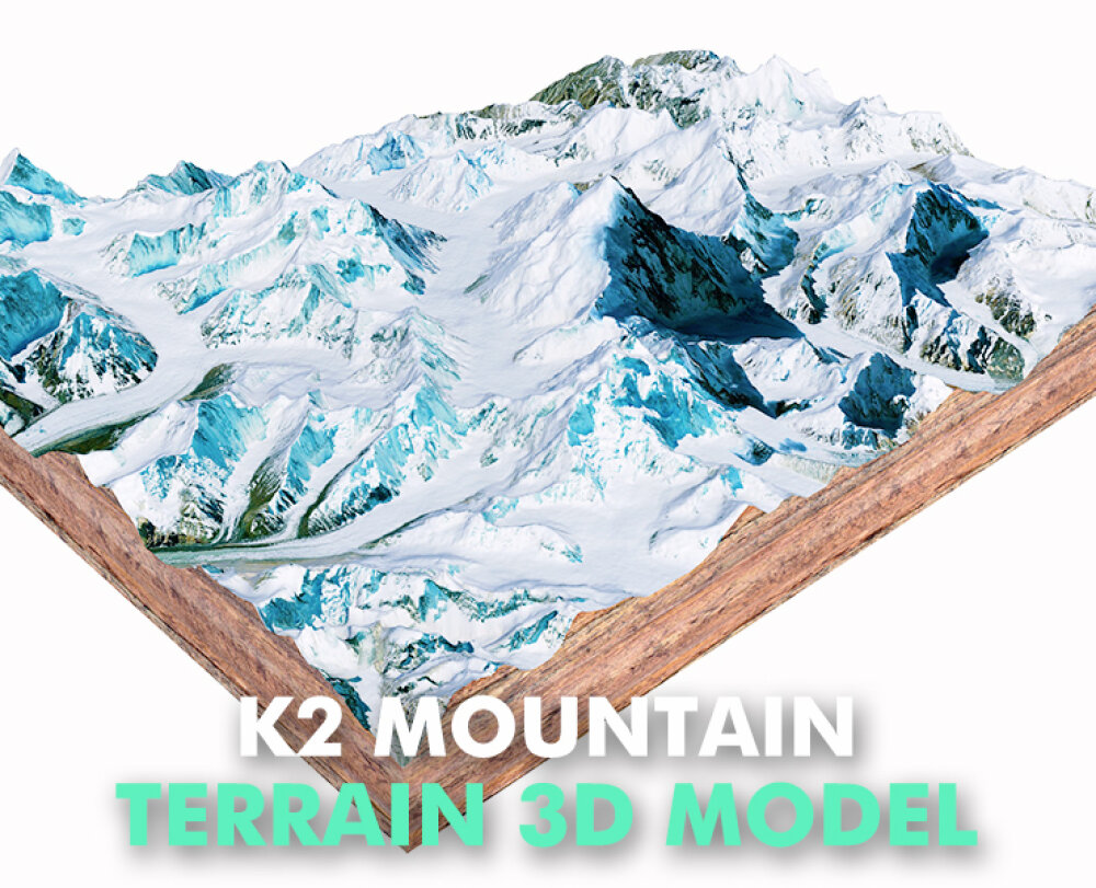 K2 Mountain Pakistan 3D model - Download Landscapes on 3DModels.org