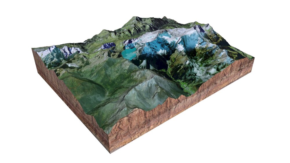 Lake Lunersee Eastern Alps Austria Pearl 3D model - Download Landscapes ...