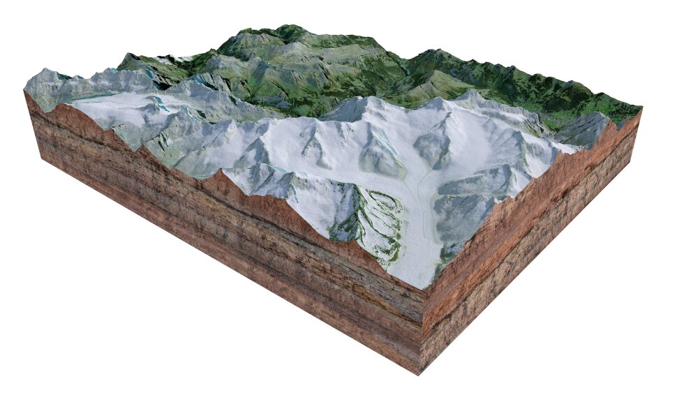 Lauterbrunnen Alps Switzerland 3D model - Download Landscapes on ...