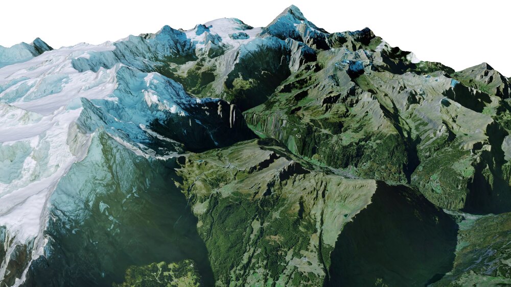 Lauterbrunnen Alps Switzerland 3D model - Download Landscapes on ...