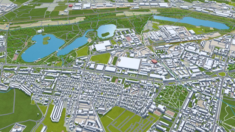 Chisinau Moldova 35km 3D model - Download City on 3DModels.org