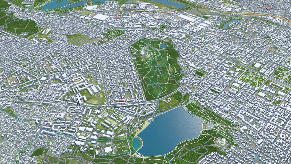 Chisinau Moldova 35km 3D model - Download City on 3DModels.org