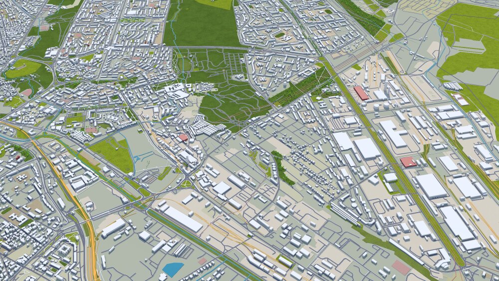 Chisinau Moldova 35km 3D model - Download City on 3DModels.org