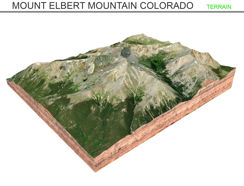 Mount Elbert Mountain Colorado Usa 3D model - Download Landscapes on ...