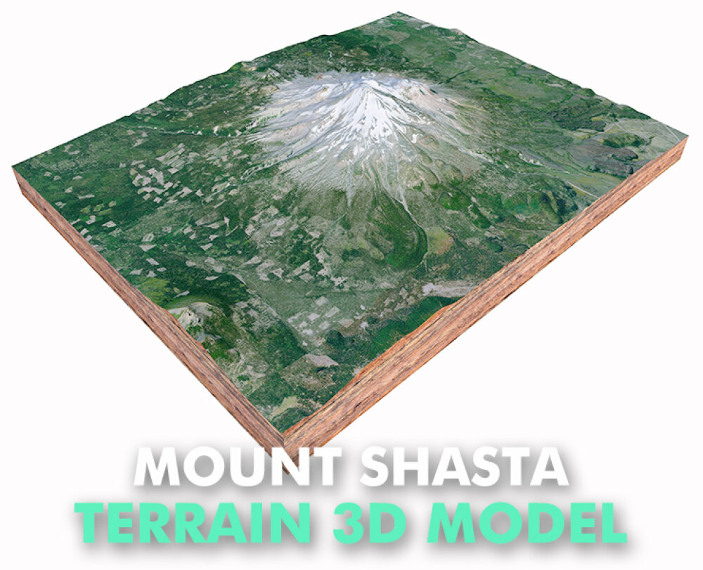 Mount Shasta California Usa 3D model - Download Landscapes on 3DModels.org