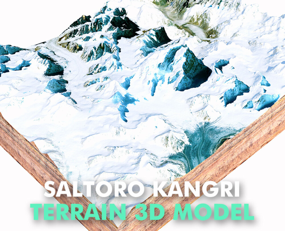 Saltoro Kangri Mountain Pakistan 3D model - Download Landscapes on ...
