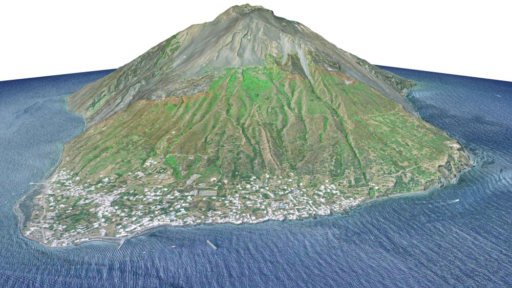 Isla Stromboli Modelo 3D - Descargar Paisajes activado 3DModels.org