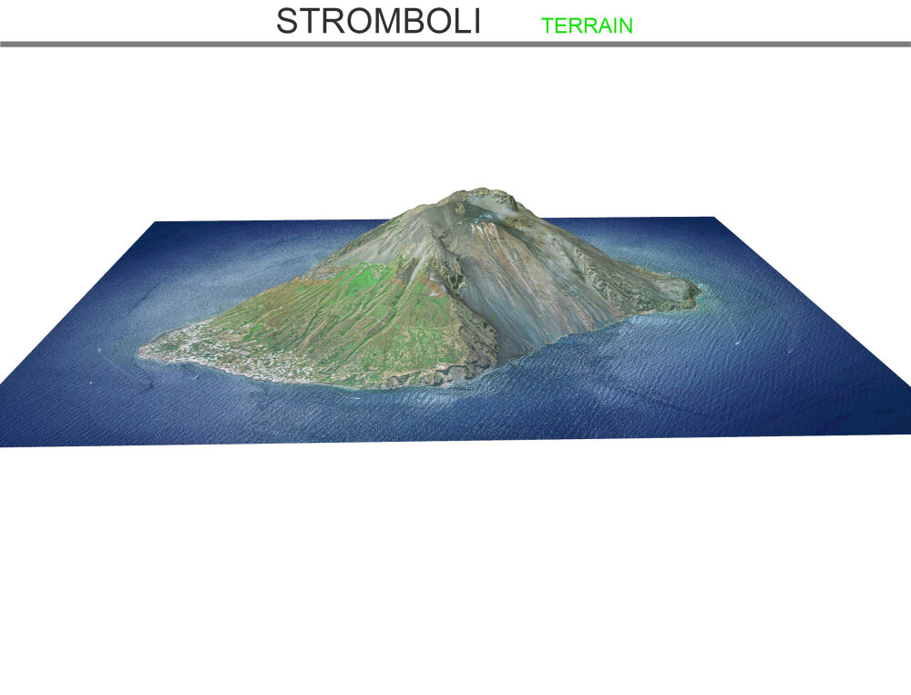 Isla Stromboli Modelo 3D - Descargar Paisajes activado 3DModels.org