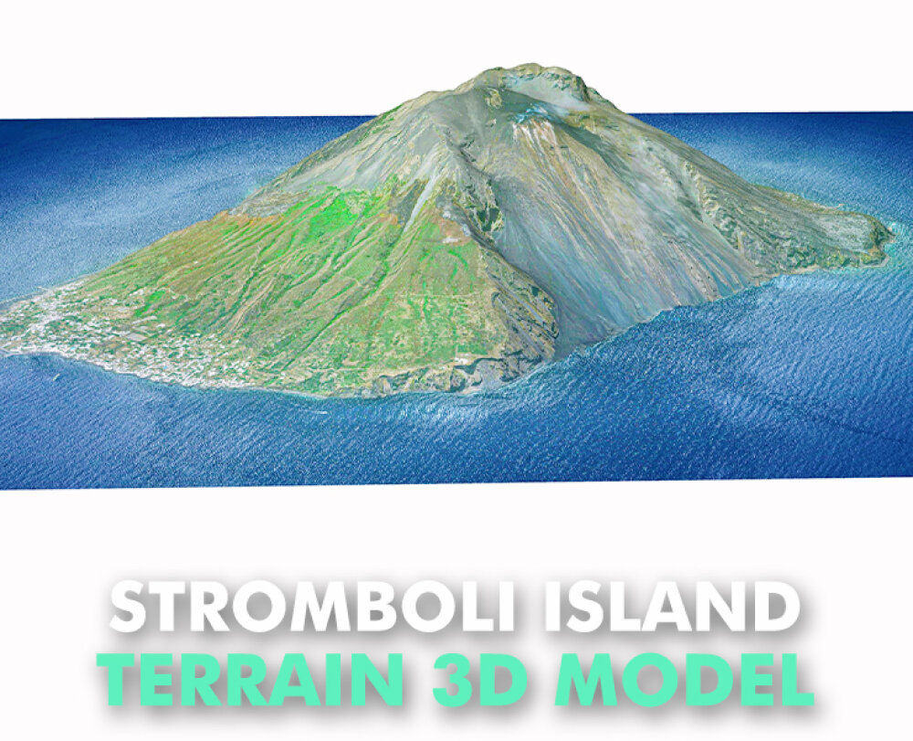 Isla Stromboli Modelo 3D - Descargar Paisajes activado 3DModels.org