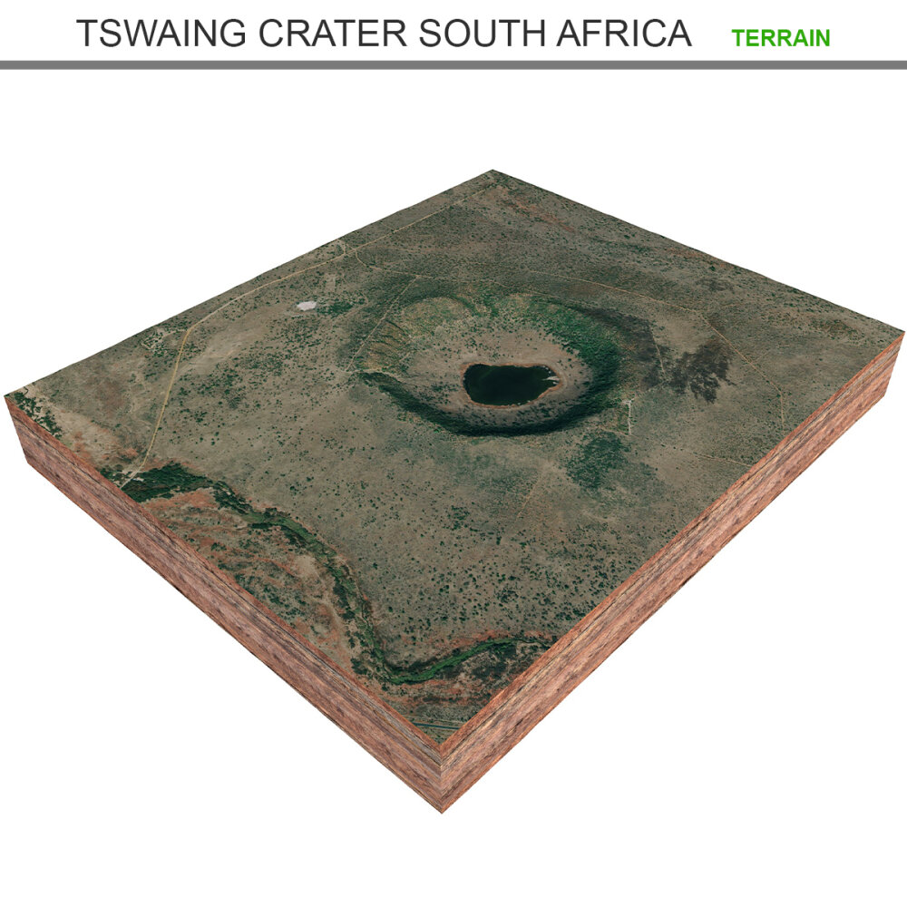 Tswaing Crater South Africa 3D model - Download Landscapes on 3DModels.org