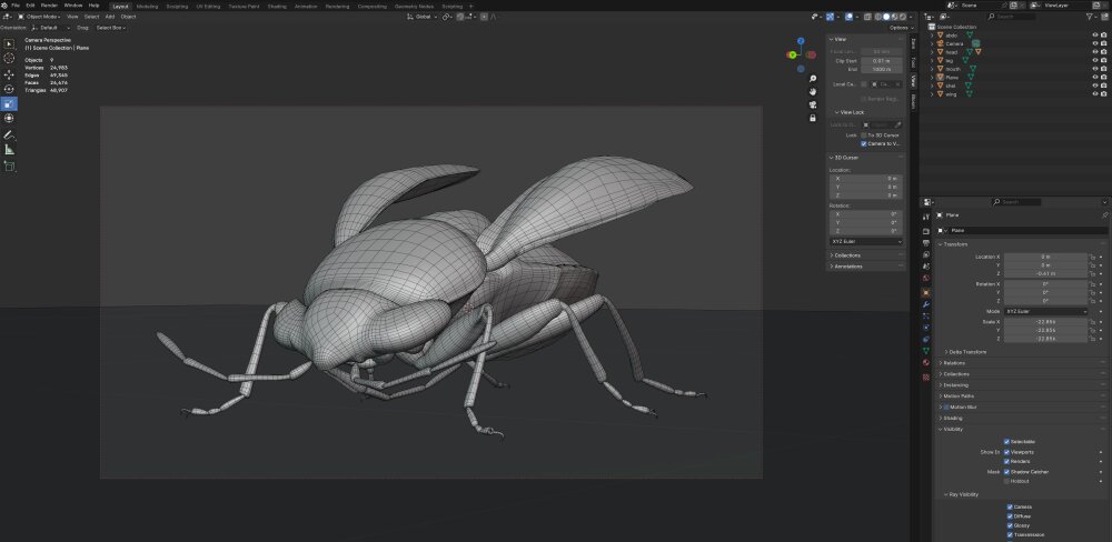 Piocoris Varius Big Eyed Bug Insect 3D model - Download Insects on ...